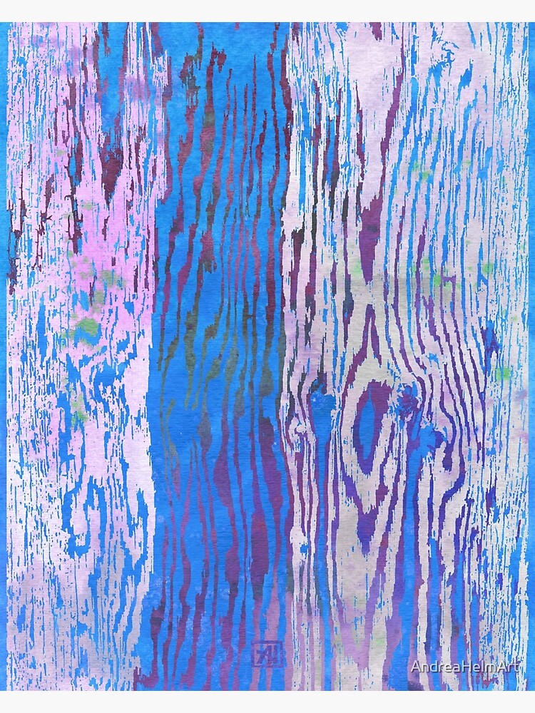 "Modern Faux Bois Woodgrain Pattern in Blue" Poster for Sale by ...