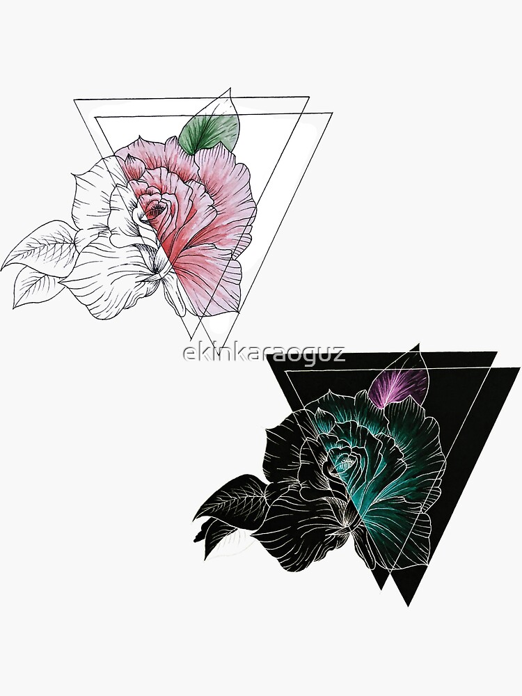 "Rose Triangle" Sticker for Sale by ekinkaraoguz | Redbubble