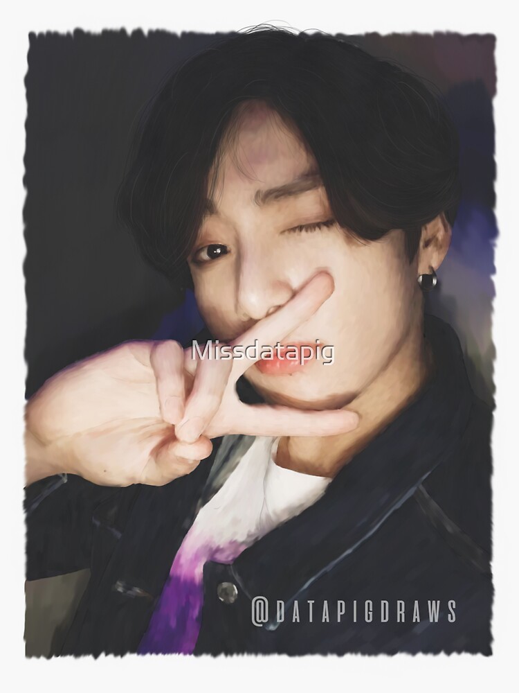 "Peace Jungkook" Sticker for Sale by Missdatapig | Redbubble