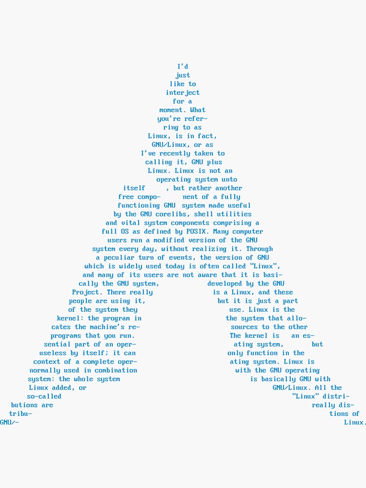 "Arch GNU/Linux | Richard Stallman Interject copy pasta" Sticker for ...