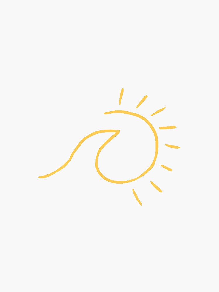"Yellow Wave Into Sun Sticker" Sticker for Sale by ellefgab | Redbubble