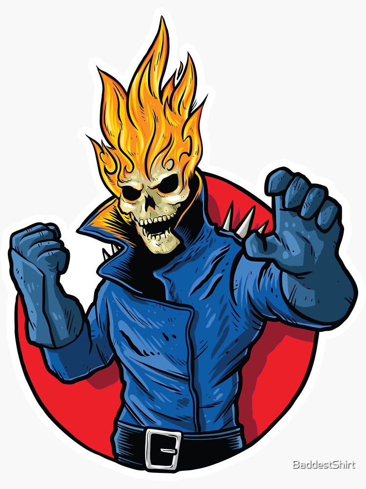 "Ghost Rider" Sticker for Sale by BaddestShirt | Redbubble
