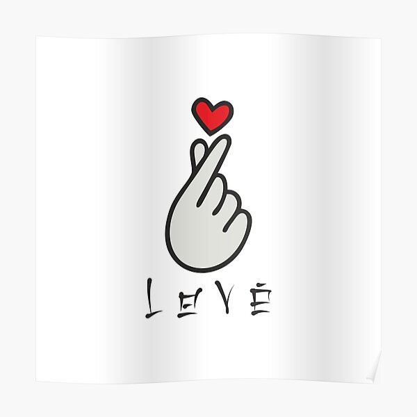 Póster «Símbolo de amor del corazón coreano #redbubble #stickers # ...