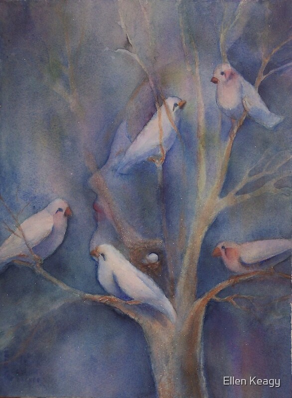 "lady with finch" by Ellen Keagy | Redbubble