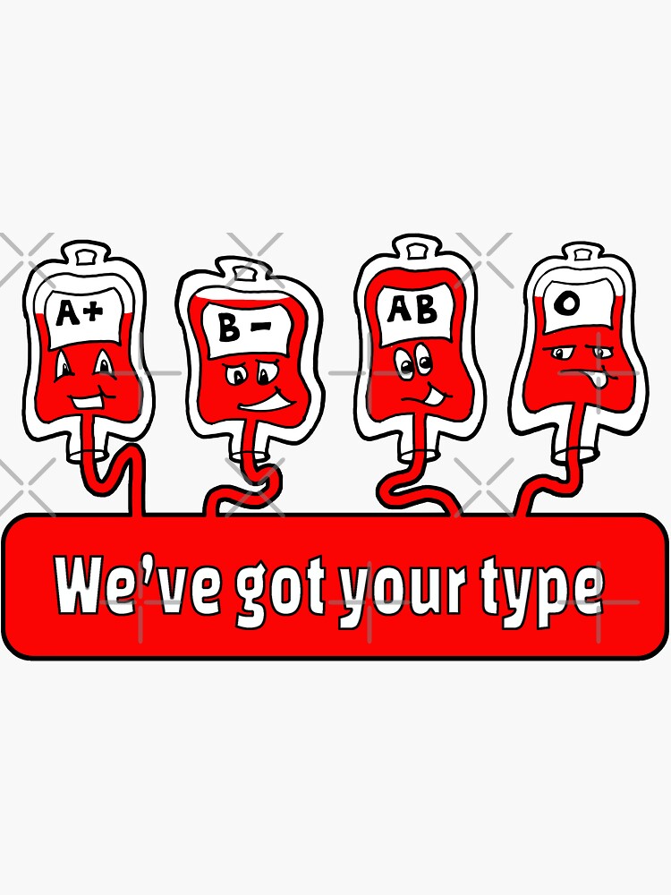 "Blood Bank Type" Sticker for Sale by tractor-doug | Redbubble
