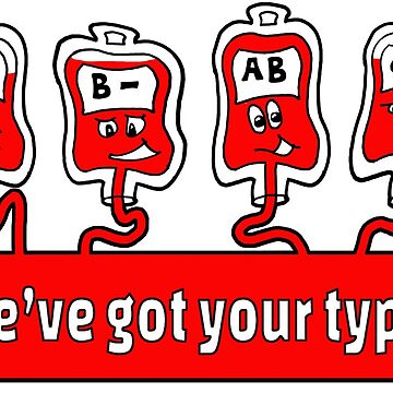 "Blood Bank Type" Sticker for Sale by tractor-doug | Redbubble