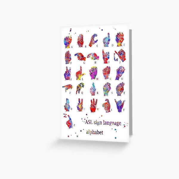 "ASL sign language alphabet, watercolor sign language, alphabet ...