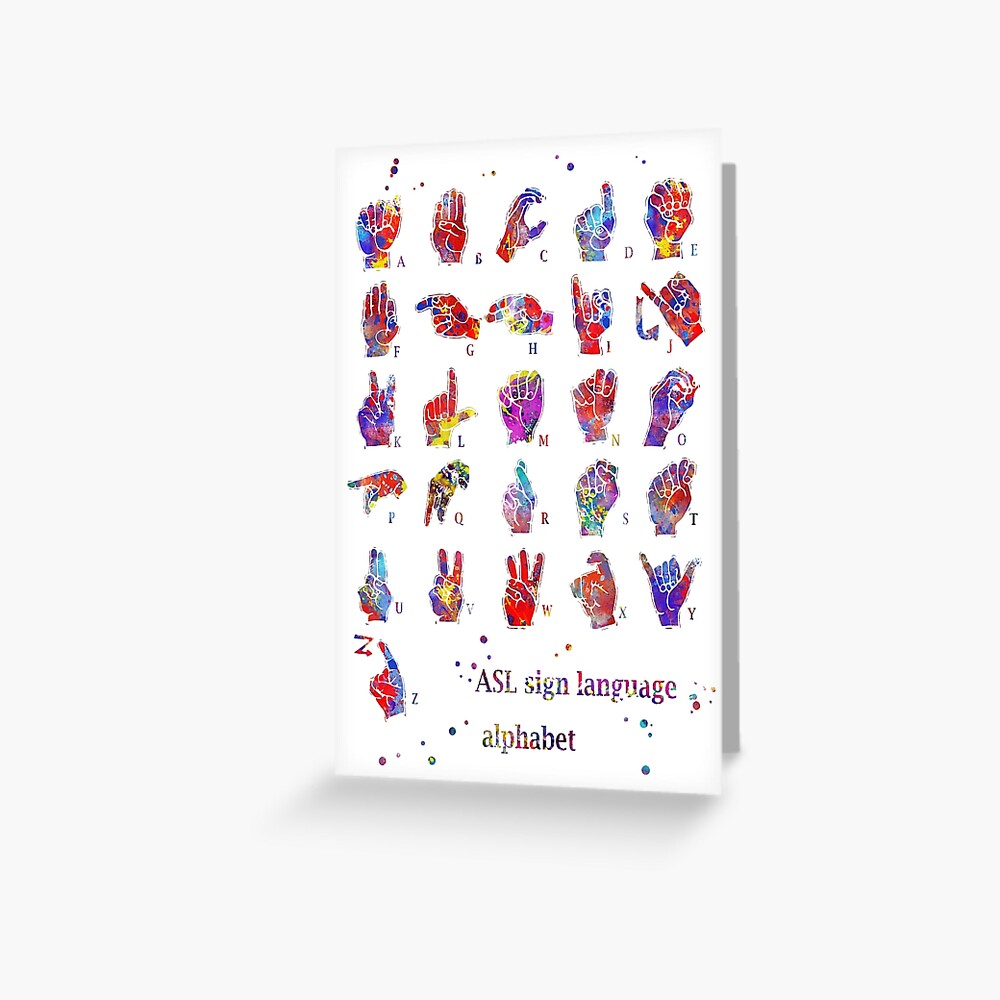 "ASL sign language alphabet, watercolor sign language, alphabet ...