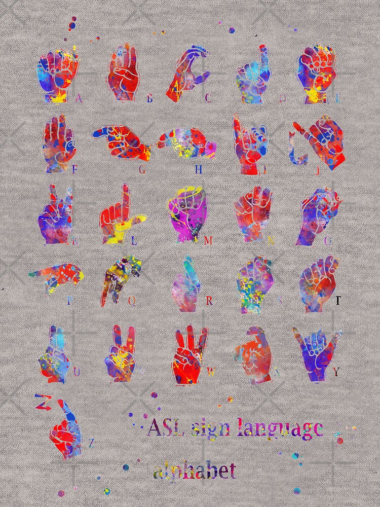 "ASL sign language alphabet, watercolor sign language, alphabet ...