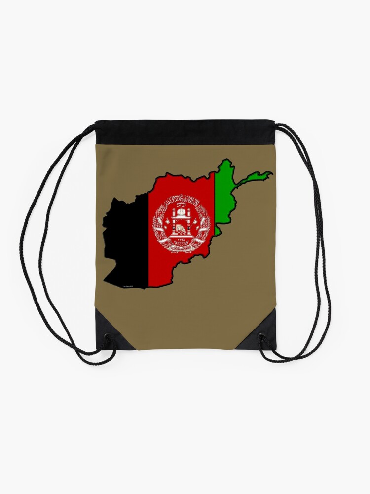"Afghanistan Map With Afghan Flag" Drawstring Bag for Sale by Havocgirl ...