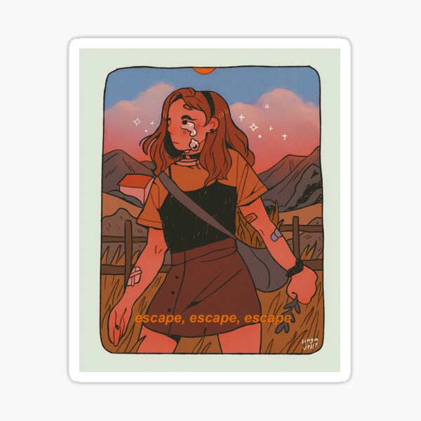 "escape" Sticker for Sale by Singajelly | Redbubble