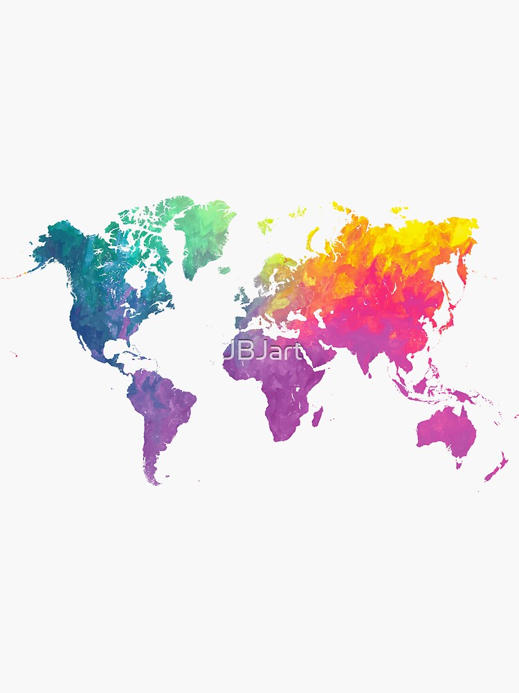 "world map colors #map #worldmap #colors" Sticker for Sale by JBJart ...