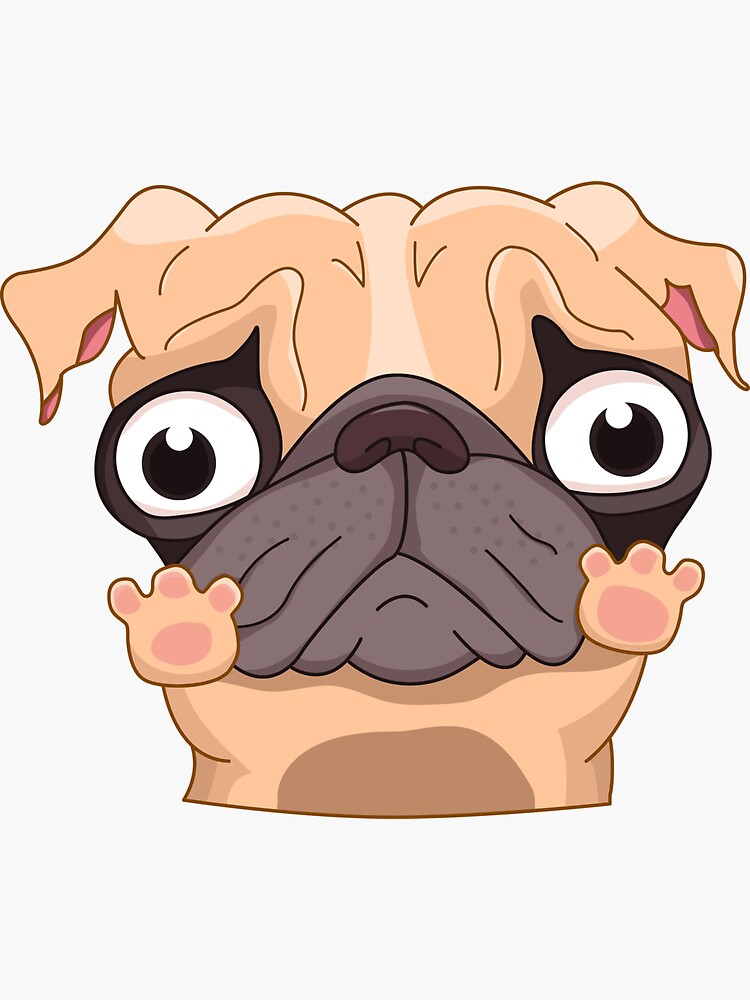 "Pugly the Dog Emoji Sticker" Sticker by anaden | Redbubble