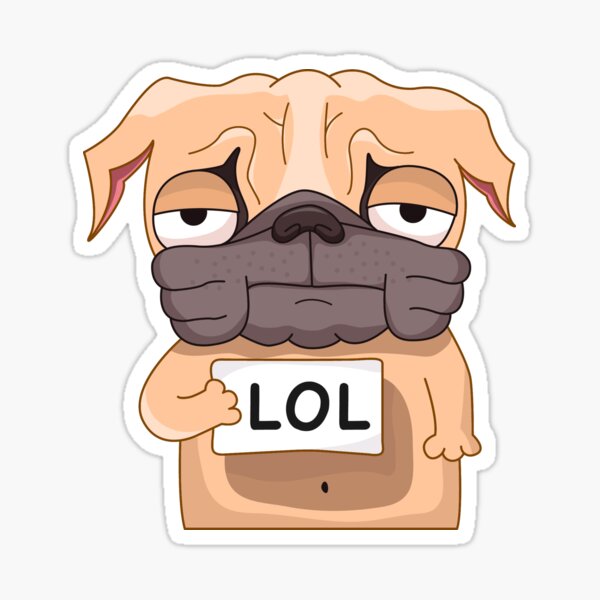 "Pugly the Dog Emoji Sticker" Sticker by anaden | Redbubble