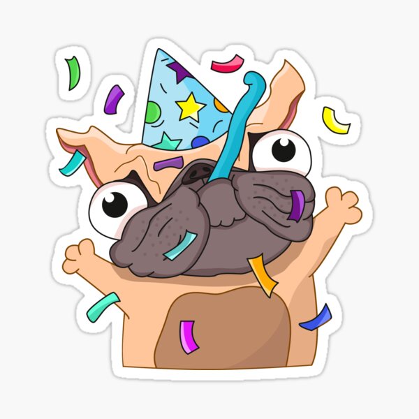 "Pugly the Dog Emoji Sticker" Sticker by anaden | Redbubble