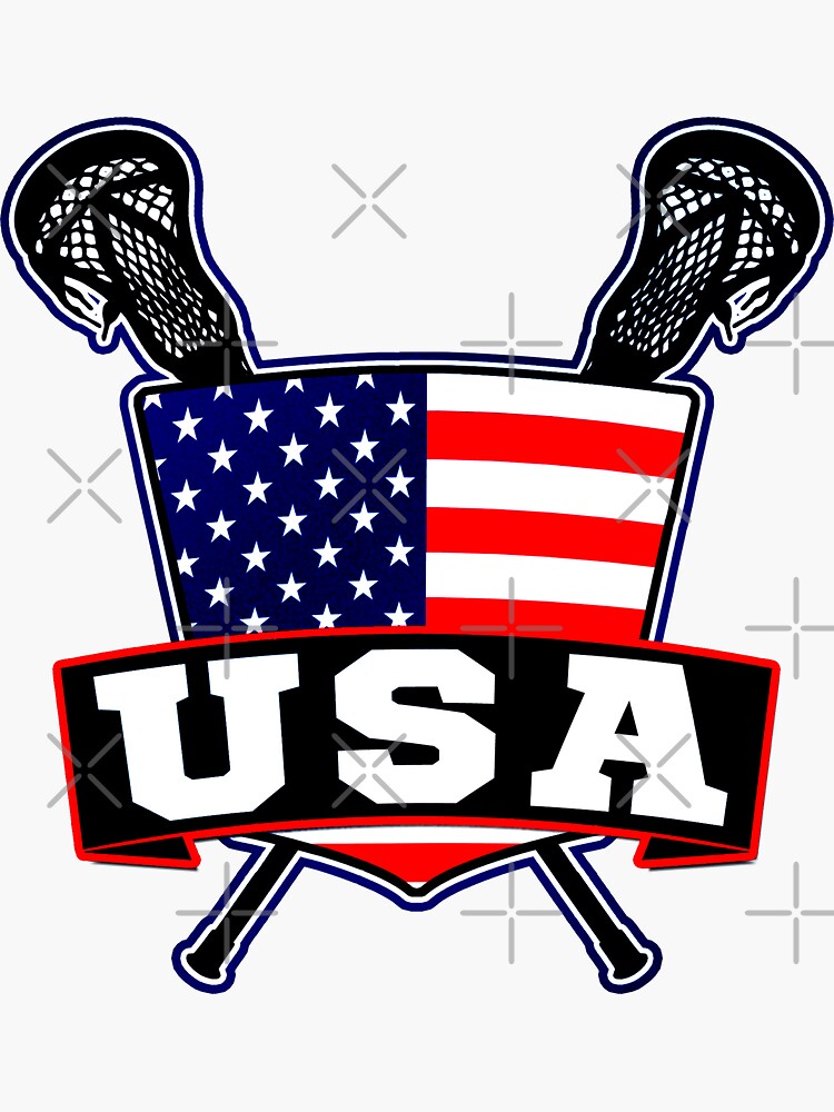 "USA Lacrosse Flag Logo, American LAX" Sticker for Sale by gamefacegear ...
