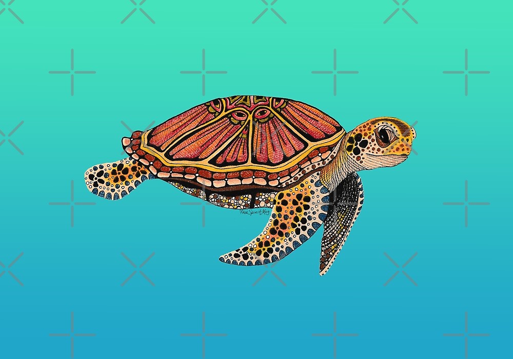 "Sea Turtle Totem" by Free-Spirit-Meg | Redbubble