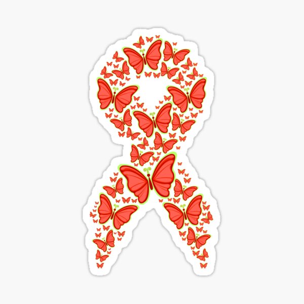 "RED RIBBON AWARENESS" Sticker by ohmydesign | Redbubble
