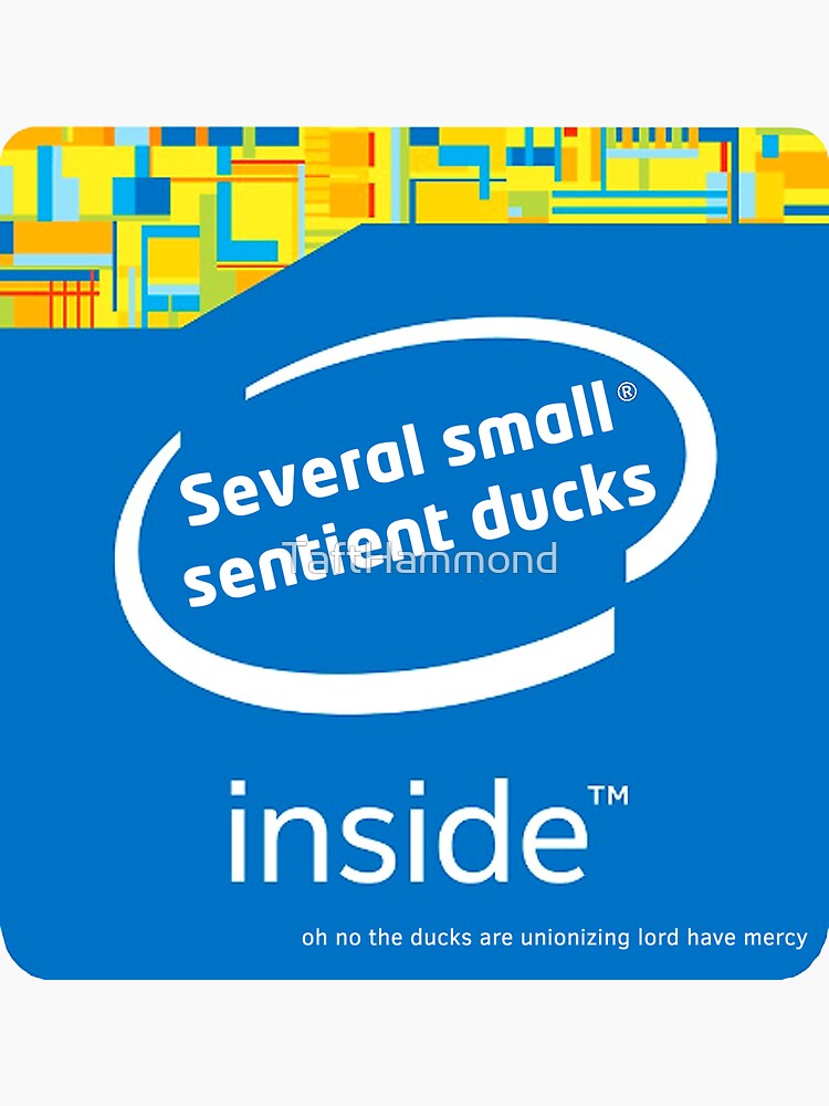 "Intel Ducks Inside" Sticker for Sale by TaftHammond | Redbubble