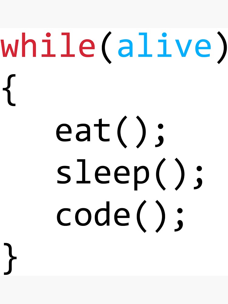 "Eat Sleep Code While Loop" Sticker for Sale by LemonBugatti | Redbubble