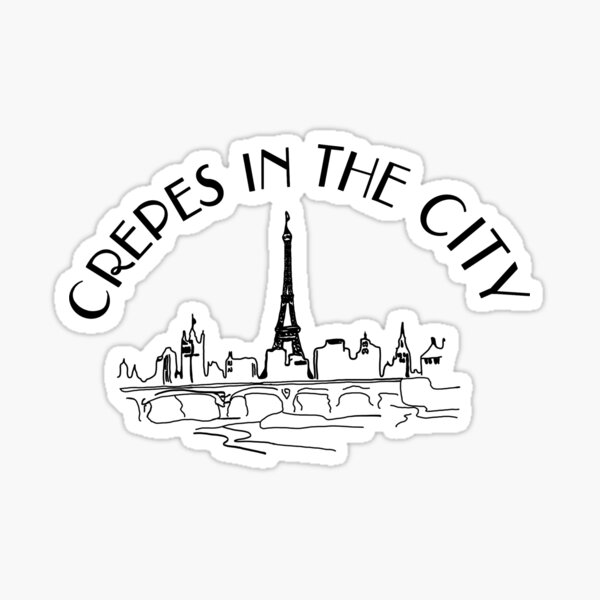 "crepes in the city logo" Sticker for Sale by e-steinman15 | Redbubble