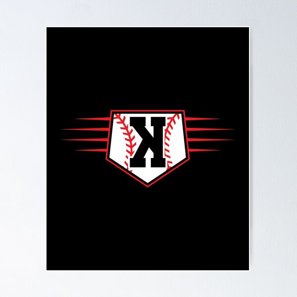 "Backwards K Baseball Pitcher Strikeout graphic" Poster for Sale by ...