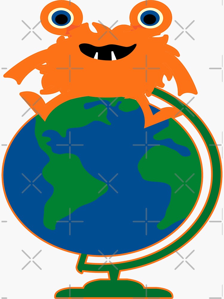 " SILLY KIDS BACK TO SCHOOL MONSTER - GLOBE GEOGRAPHY MONSTER" Sticker ...