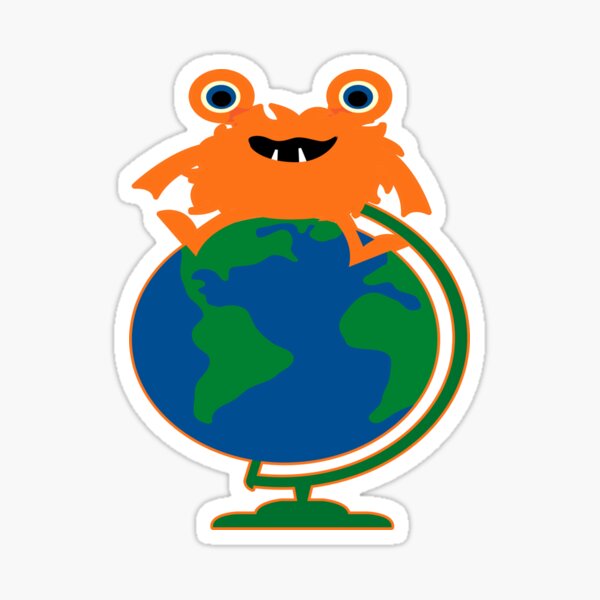 " SILLY KIDS BACK TO SCHOOL MONSTER - GLOBE GEOGRAPHY MONSTER" Sticker ...