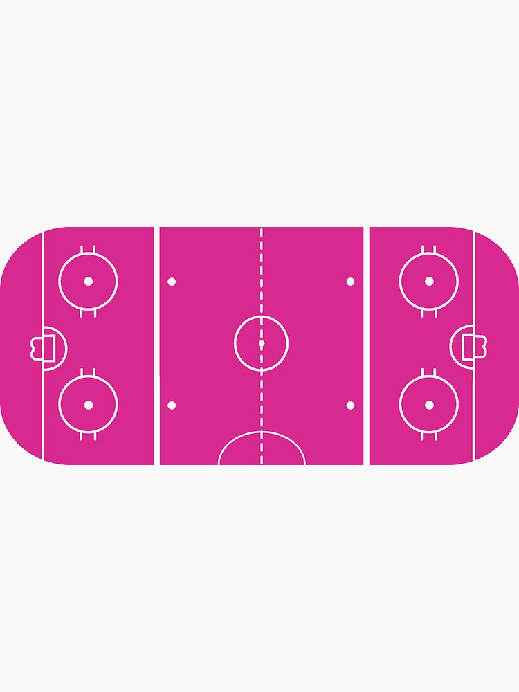 "Pink hockey rink" Sticker for Sale by hockey-stuff | Redbubble