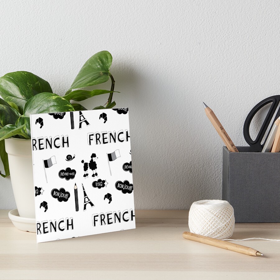 "Black French Language School Subject Sticker Pack" Art Board Print for ...