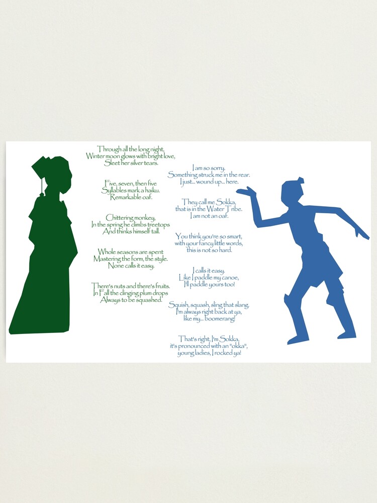 "Sokka's Haiku Battle" Photographic Print by Judge-Hatchet | Redbubble