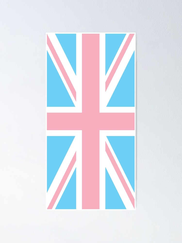 "TRANSGENDER UK FLAG (UNION JACK) (alt-angle) - PALE BLUE, WHITE AND ...