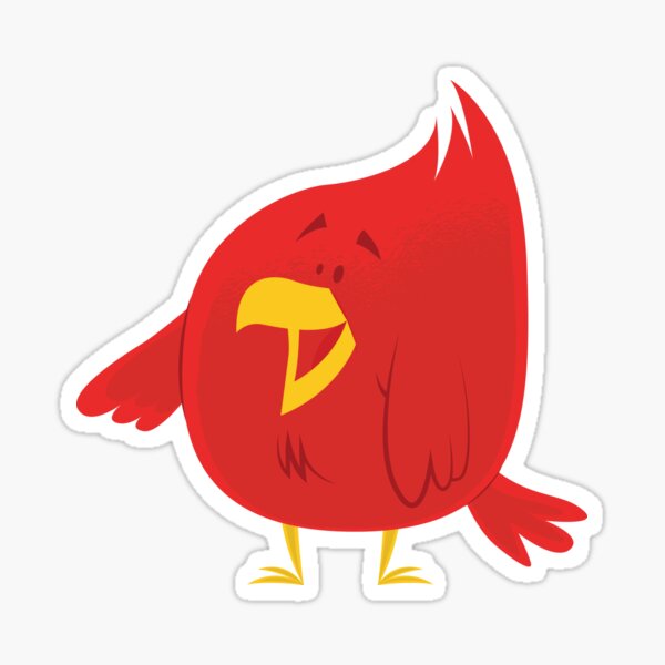 "Chubby red bird" Sticker for Sale by Vanditdesigns | Redbubble