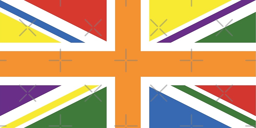 "LGBTQ+ RAINBOW PRIDE UK FLAG (UNION JACK) - RAINBOW PRIDE FLAG" by ...