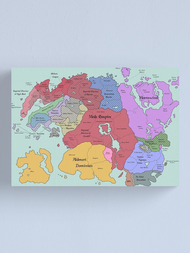 "Map of tamriel " Canvas Print for Sale by Geempah | Redbubble