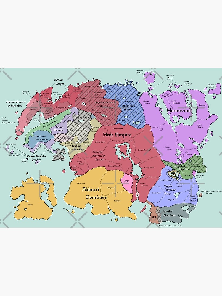 "Map of tamriel " Canvas Print for Sale by Geempah | Redbubble