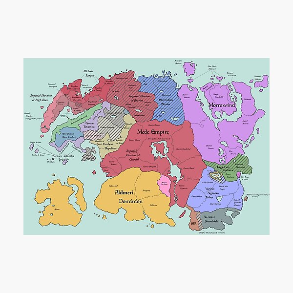 "Map of tamriel " Photographic Print for Sale by Geempah | Redbubble