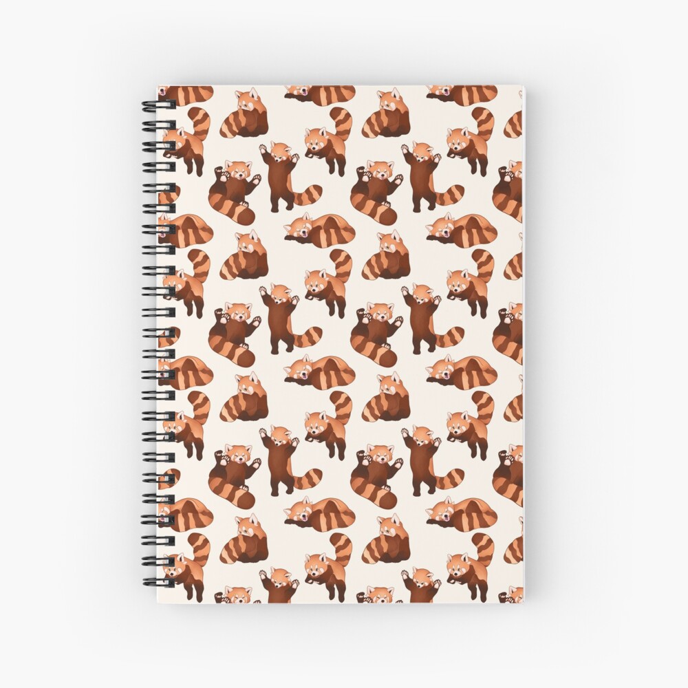 "Red Panda Pattern" Spiral Notebook by Freshdazzle | Redbubble