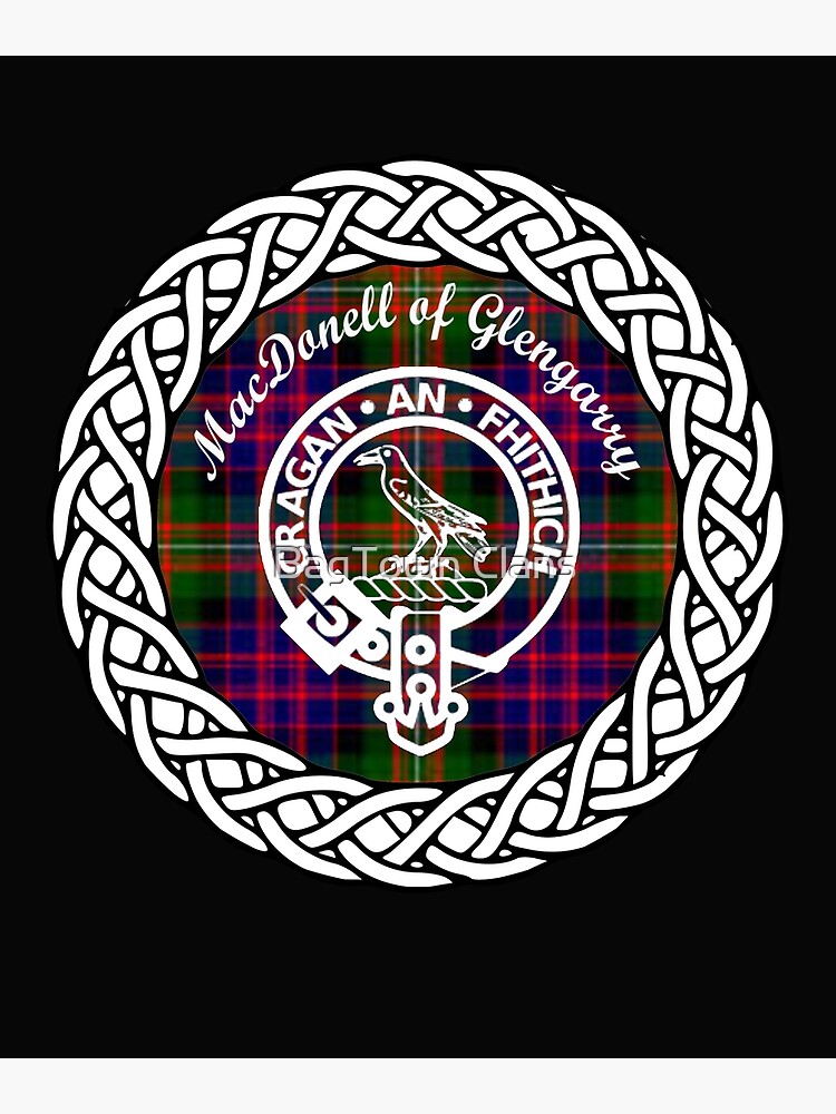 "MacDonell of Glengarry surname last name tartan crest badge" Poster ...