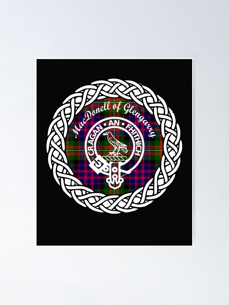 "MacDonell of Glengarry surname last name tartan crest badge" Poster ...