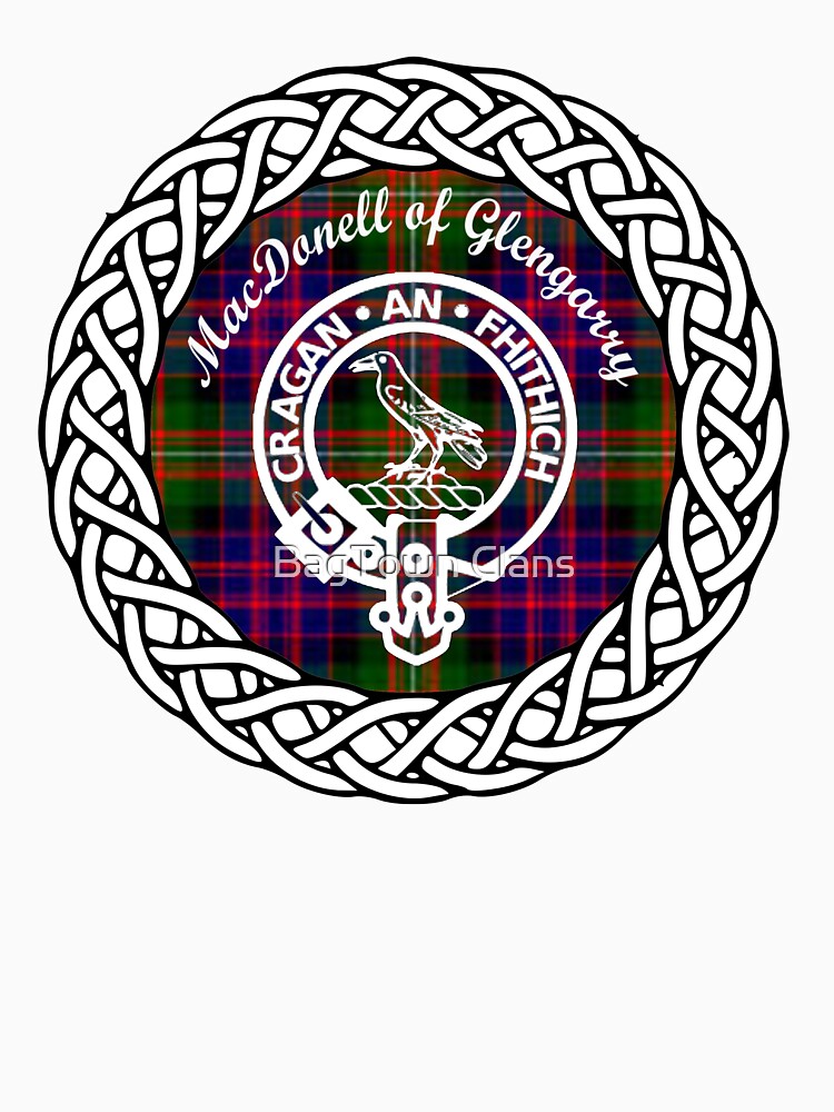 "MacDonell of Glengarry surname last name tartan crest badge" T-shirt ...