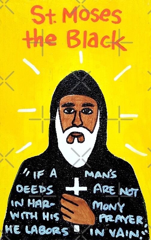 "St. Moses the Black Religious Folk Art" by krusefolkart | Redbubble