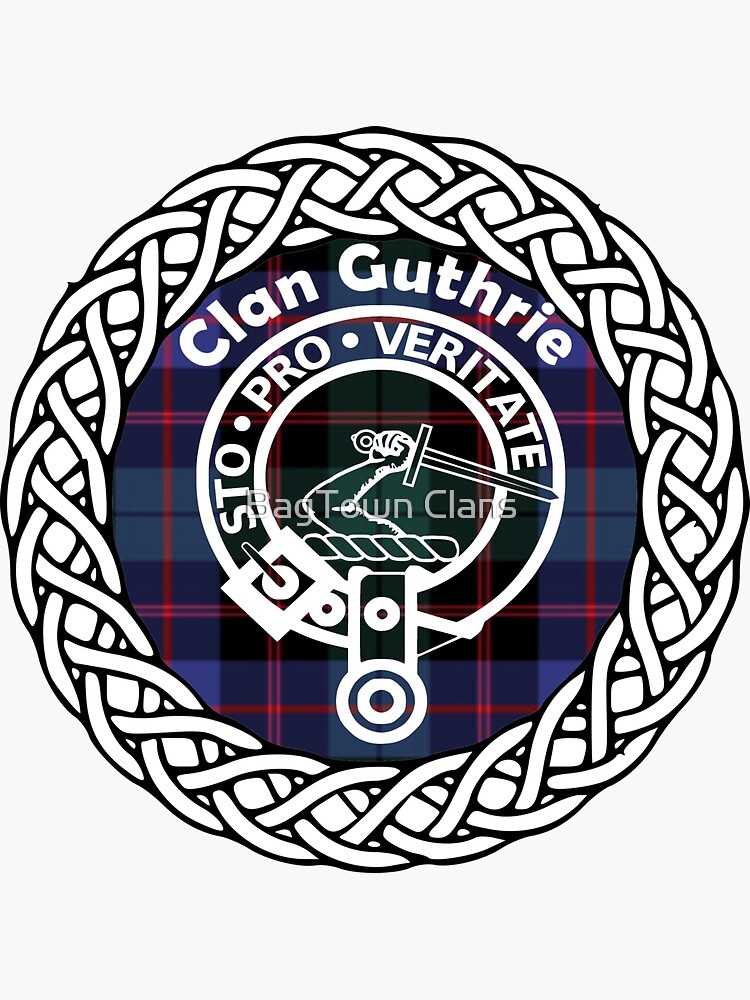 "Clan Guthrie surname last name tartan crest badge" Sticker for Sale by ...