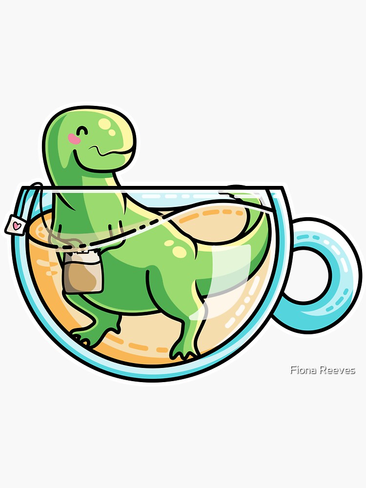 "Tea Rex" Sticker for Sale by freeves | Redbubble