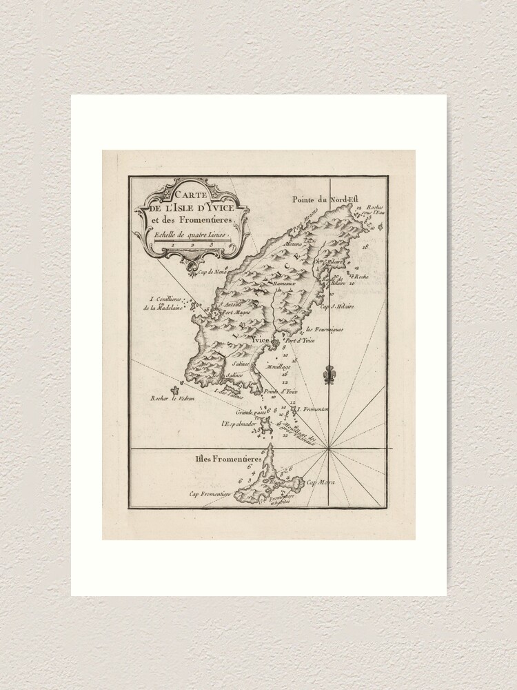 "Vintage Ibiza Spain Map (1764)" Art Print for Sale by BravuraMedia ...