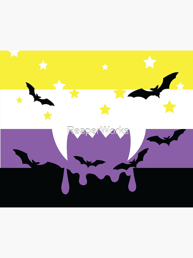 "Nonbinary Vampire" Sticker for Sale by ReaperWorks | Redbubble