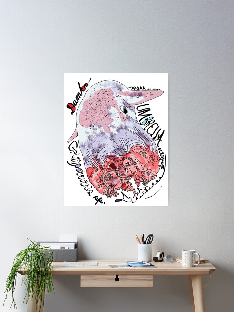 "Dumbo Octopus, Grimpoteuthis sp." Poster for Sale by michdevilish ...