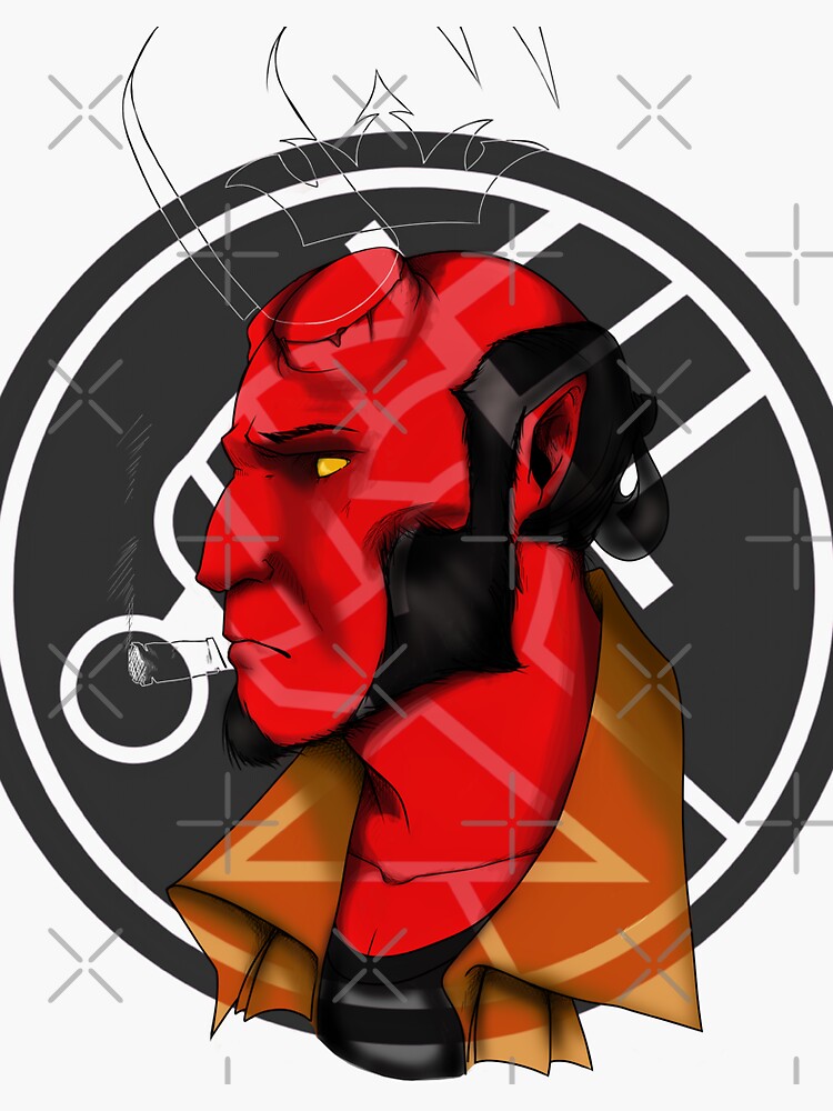 "Hellboy" Sticker for Sale by Beandoodz | Redbubble