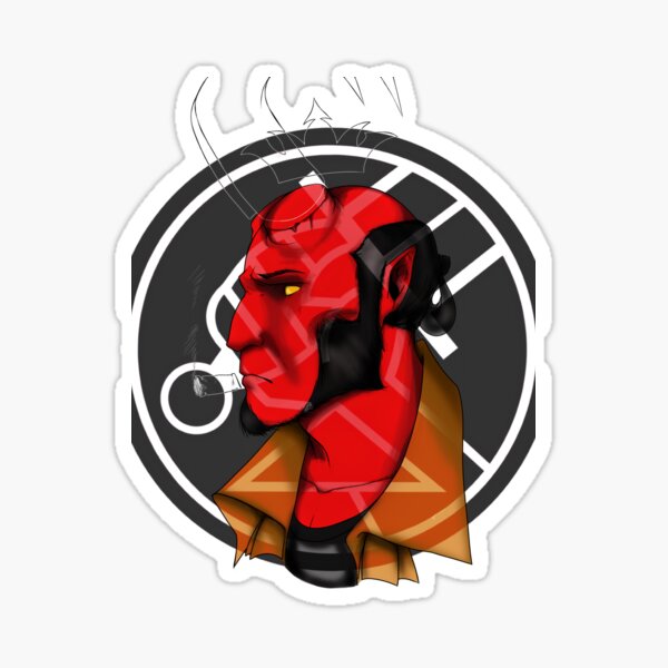 "Hellboy" Sticker for Sale by Beandoodz | Redbubble