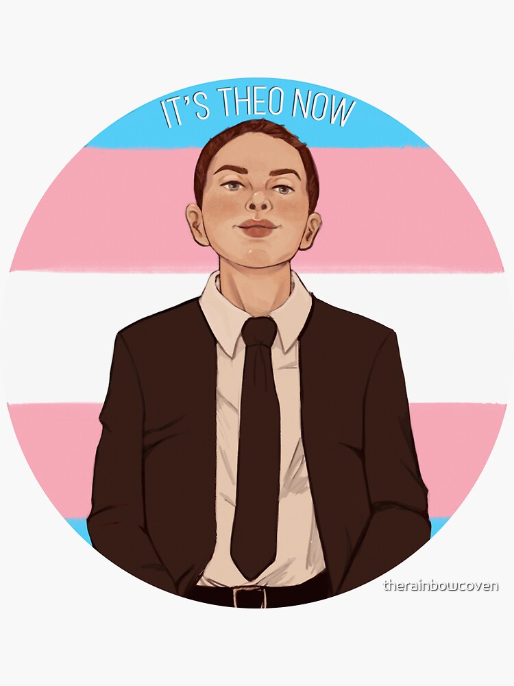 ""It's Theo, now!" Trans Pride Design" Sticker for Sale by ...